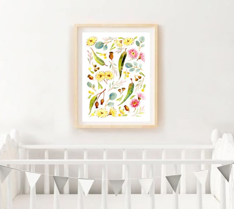 Australian Natives Art Print, Aussie Flowers Watercolour Painting ...