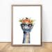 Emu Flower Crown Art Print, Watercolour Painting, Australian Animal ...