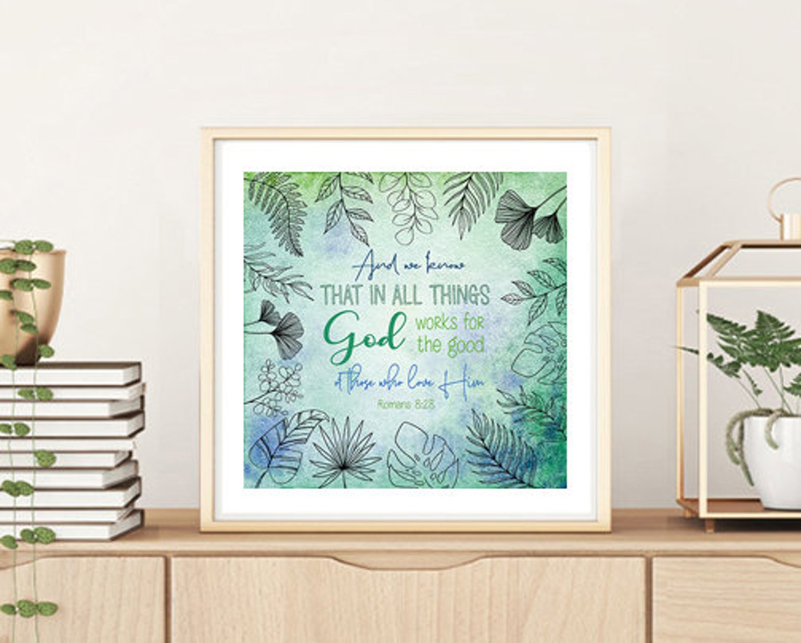 In All Things God Works for Good Bible Quote Art Print - Etsy Australia
