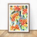 Red Gum Blossom Art Print, Australian Native Flowers, Australiana ...