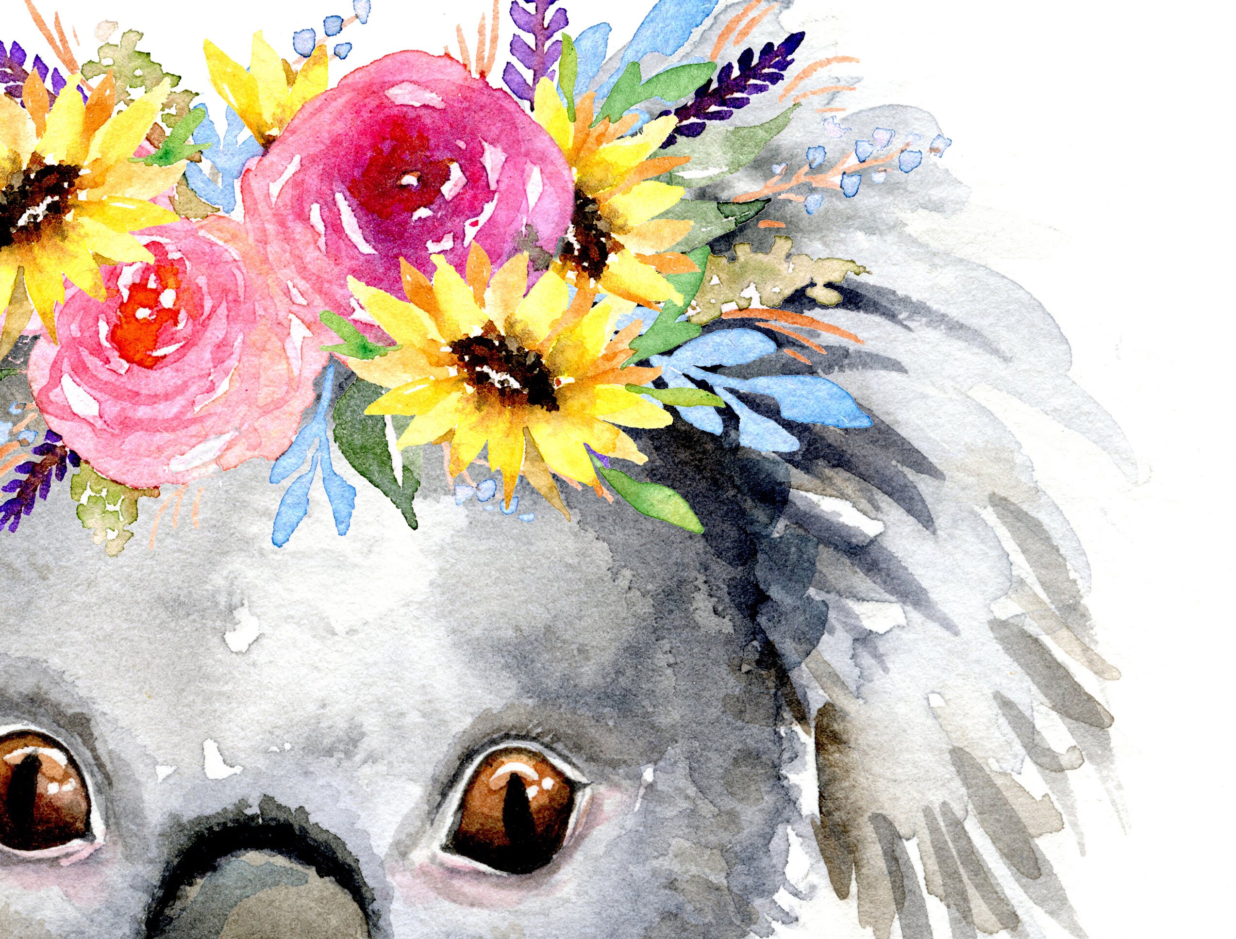 Animal Nursery Art Prints / Giraffe Koala Fox With Flower | Etsy
