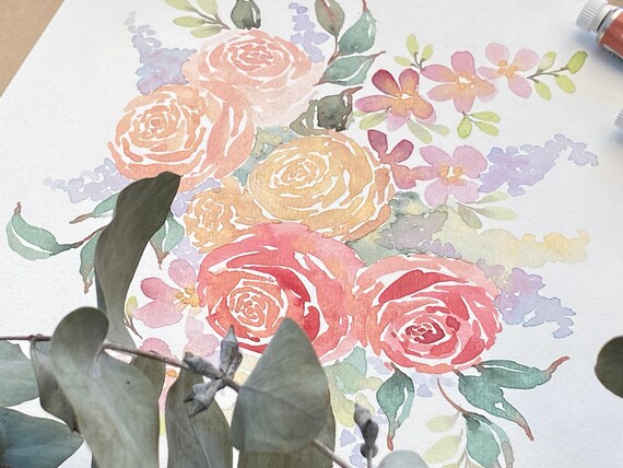 Simple Pink Rose Painting