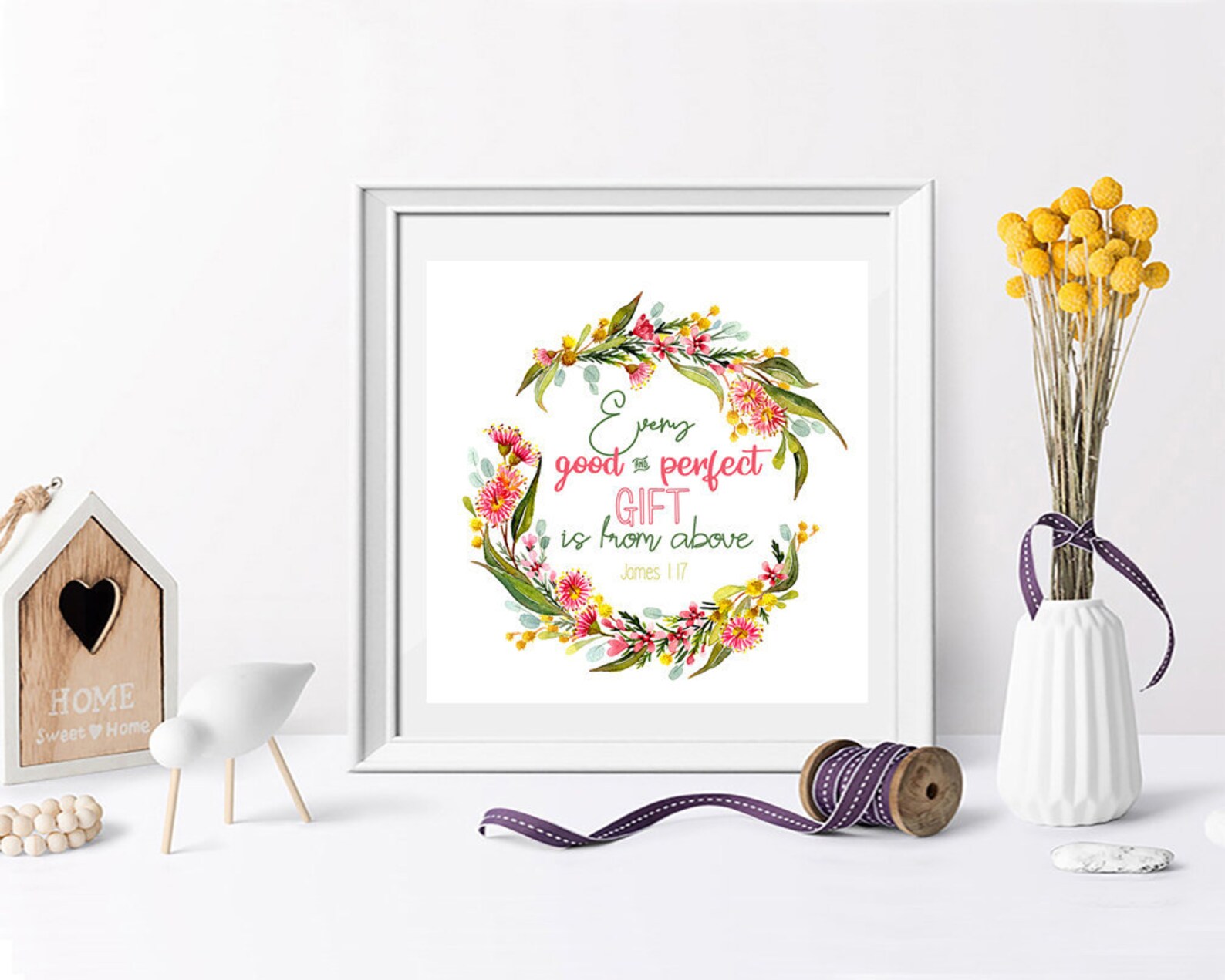 Bible Quote Art Print. Every Good & Perfect Gift is From Above, James 1 ...