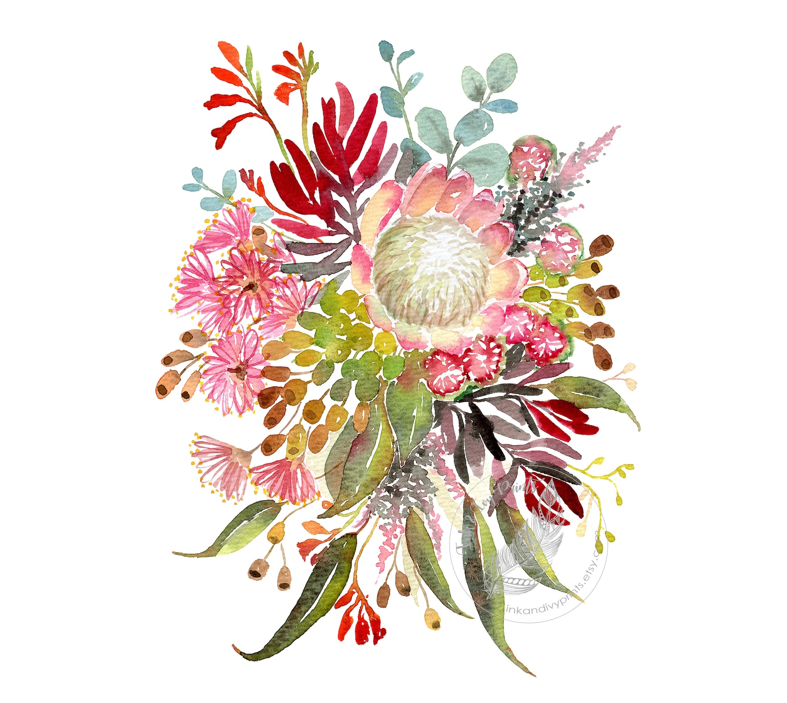 Australian Flowers Art Print Native Aussie Flora Wall Decor - Etsy