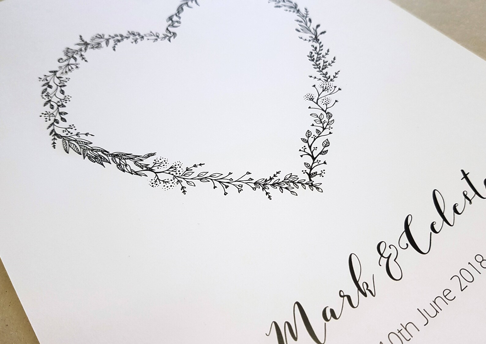 Fingerprint Guest Sign Heart Art, Wedding Sign-in, Guest Book ...