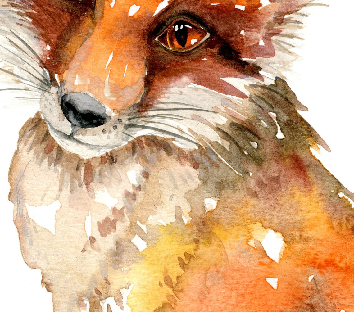 Fox With Flower Crown Art Print Floral Wreath Girl or Boy - Etsy