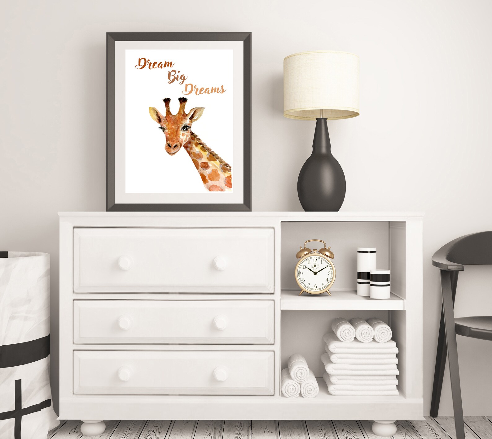 Giraffe Art Print Wild and Free or Dream Big Dreams Quotes | Etsy