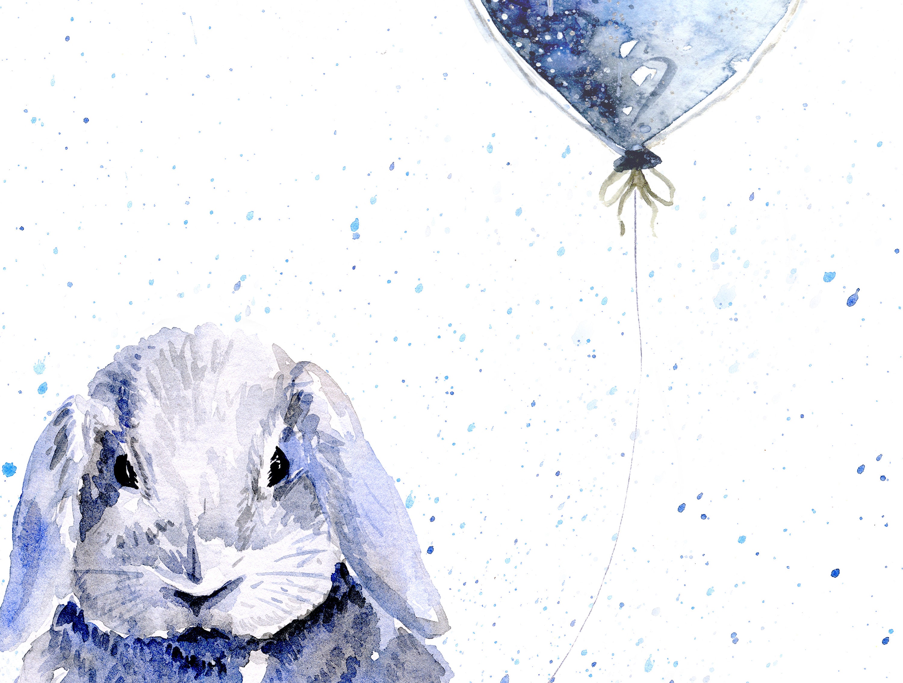 Blue Nursery Animals Art Prints Duckling Bunny & Penguin - Etsy Australia