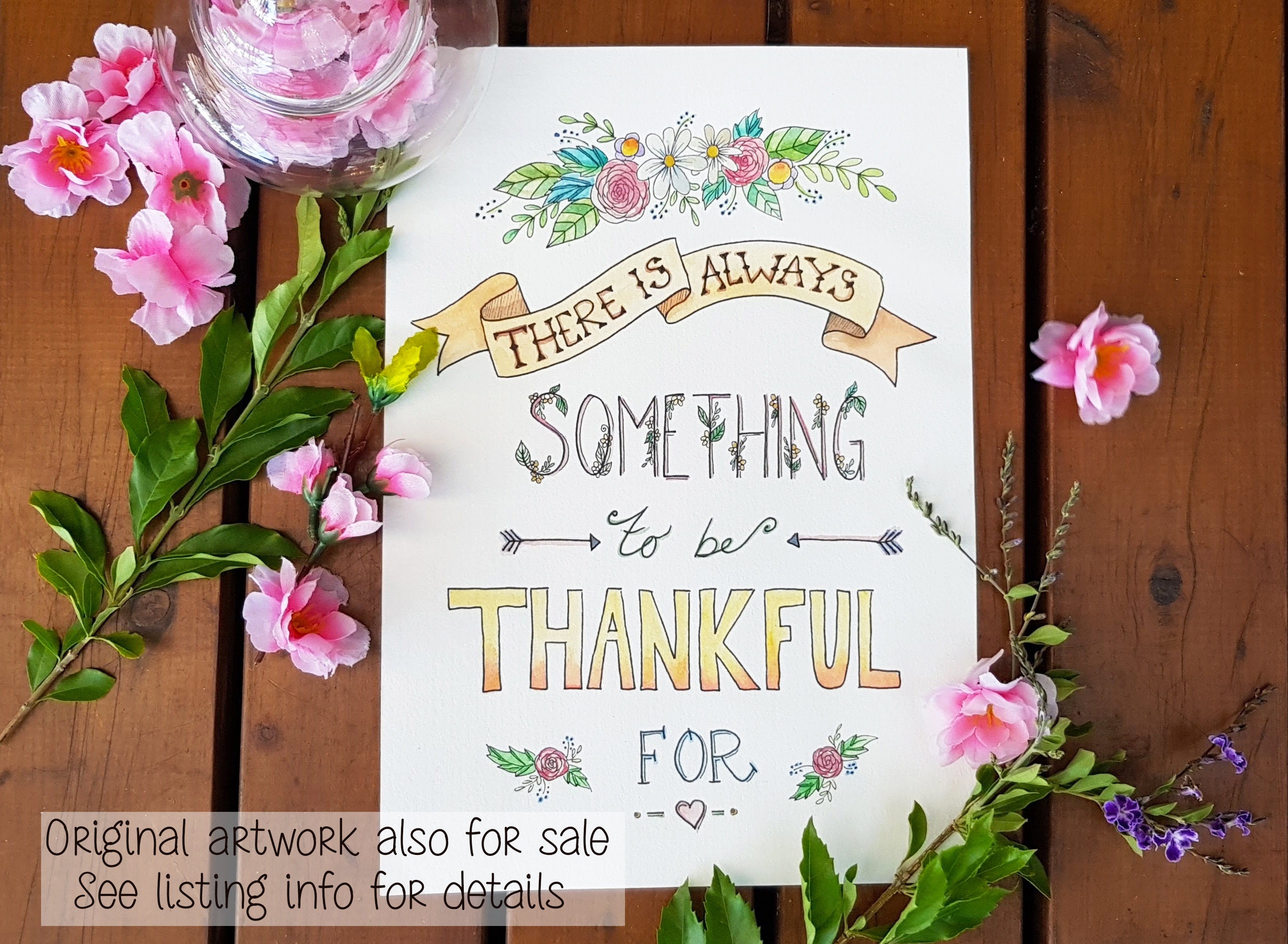 There is Always Something to Be Thankful for Art Print Home - Etsy ...