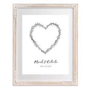 Fingerprint Guest Sign Heart Art, Wedding Sign-in, Guest Book ...