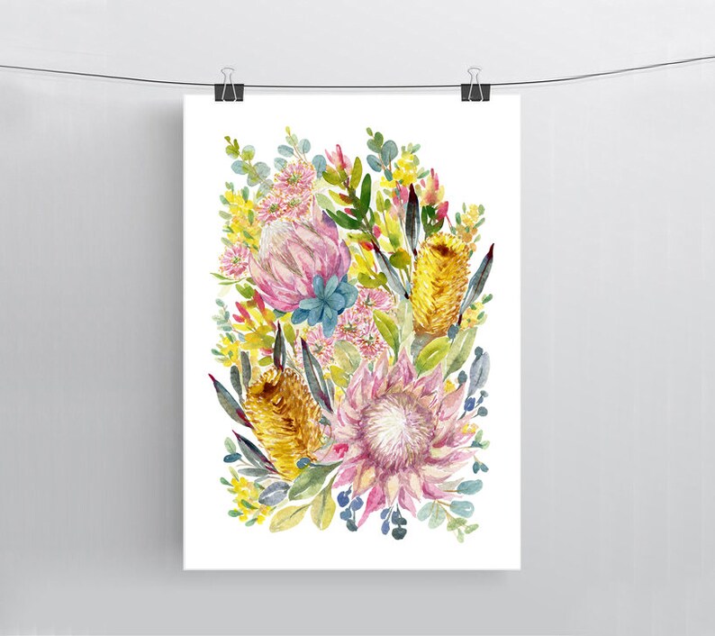 Australian Flowers Art Print Native Aussie Flora Wall Decor - Etsy ...