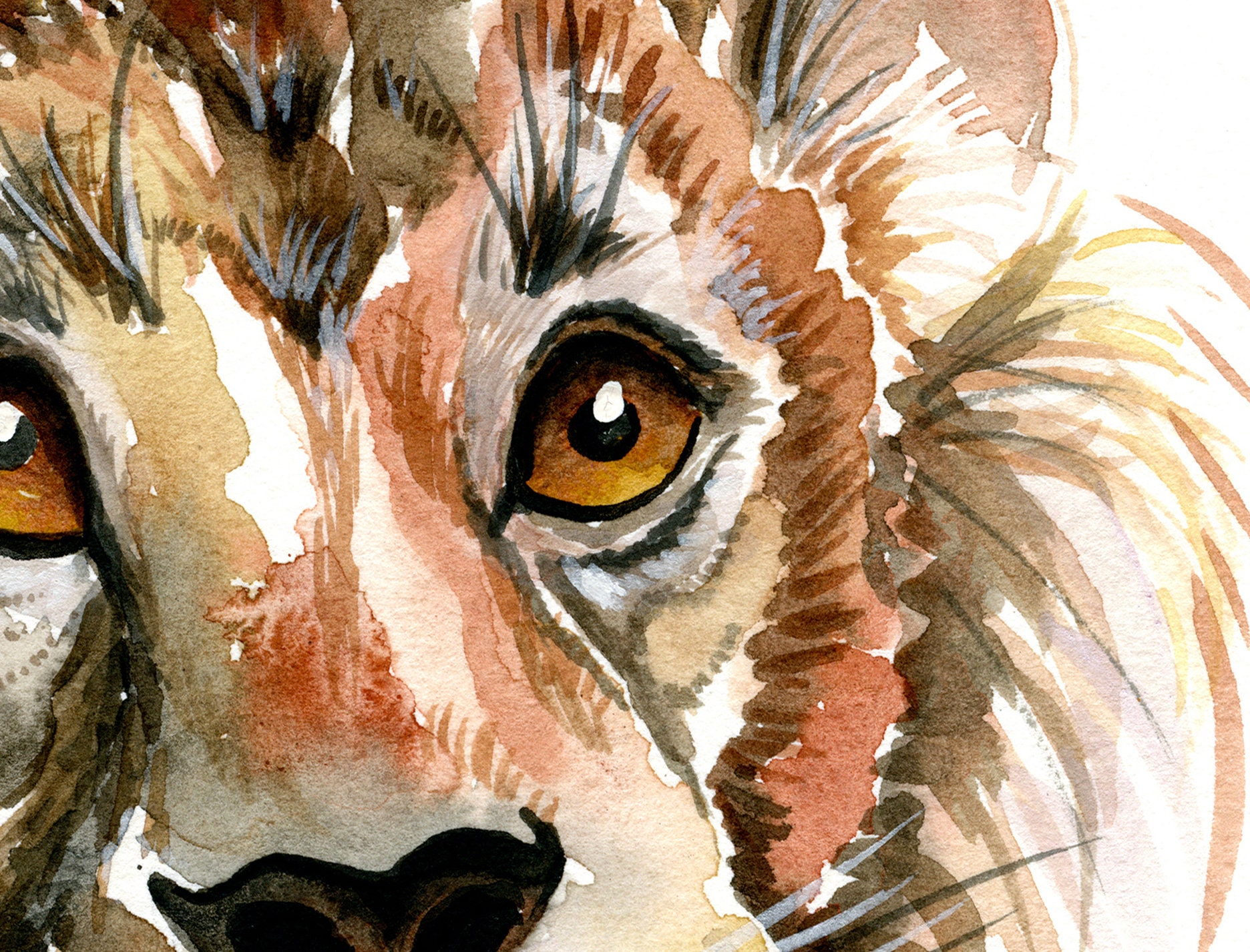 Animal Art Prints Set of 2 Safari Nursery Lion Giraffe | Etsy