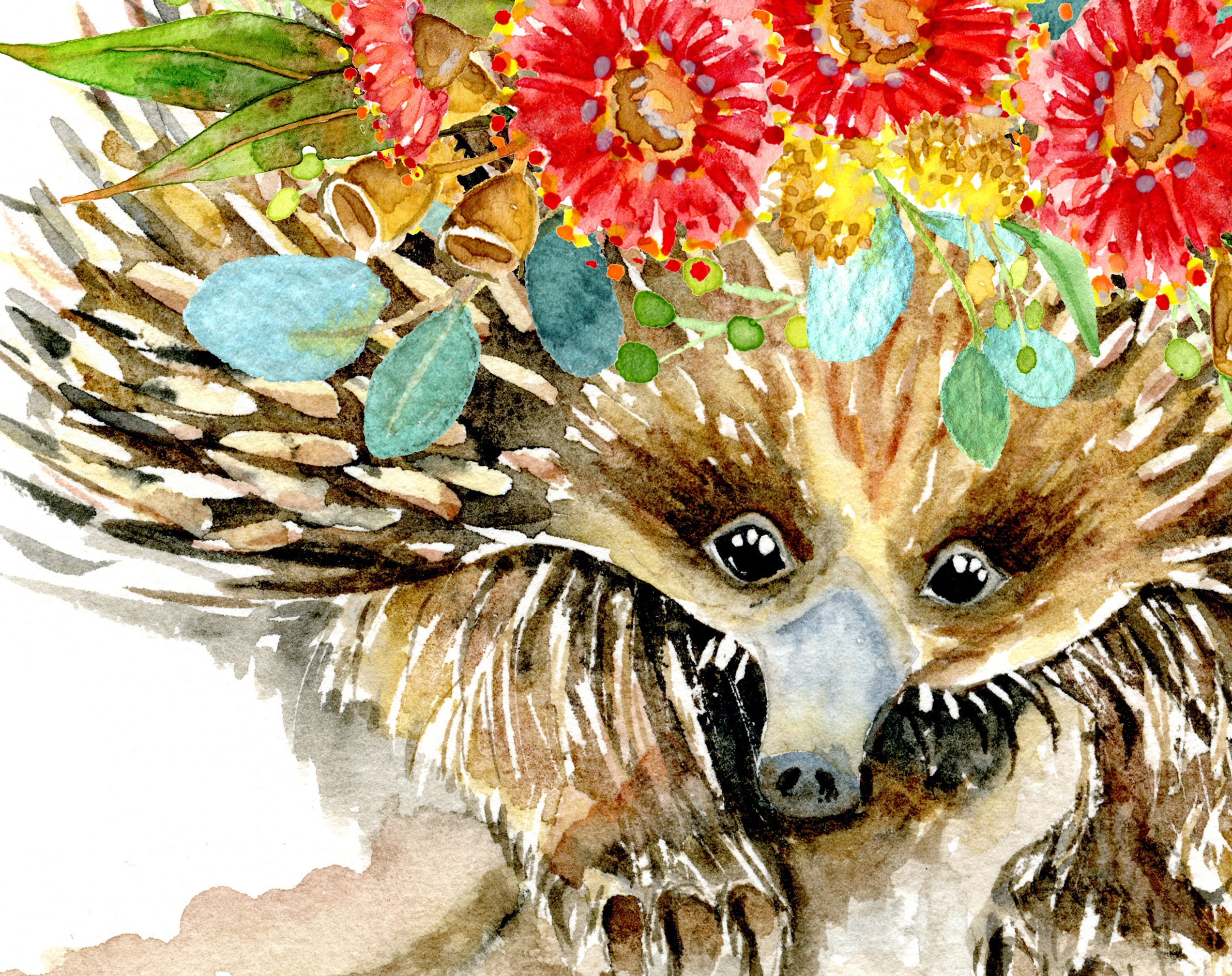 Australian Native Animals With Flower Crowns Art Prints Set - Etsy ...