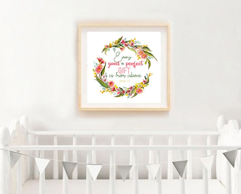 Bible Quote Art Print. Every Good & Perfect Gift is From Above, James 1 ...