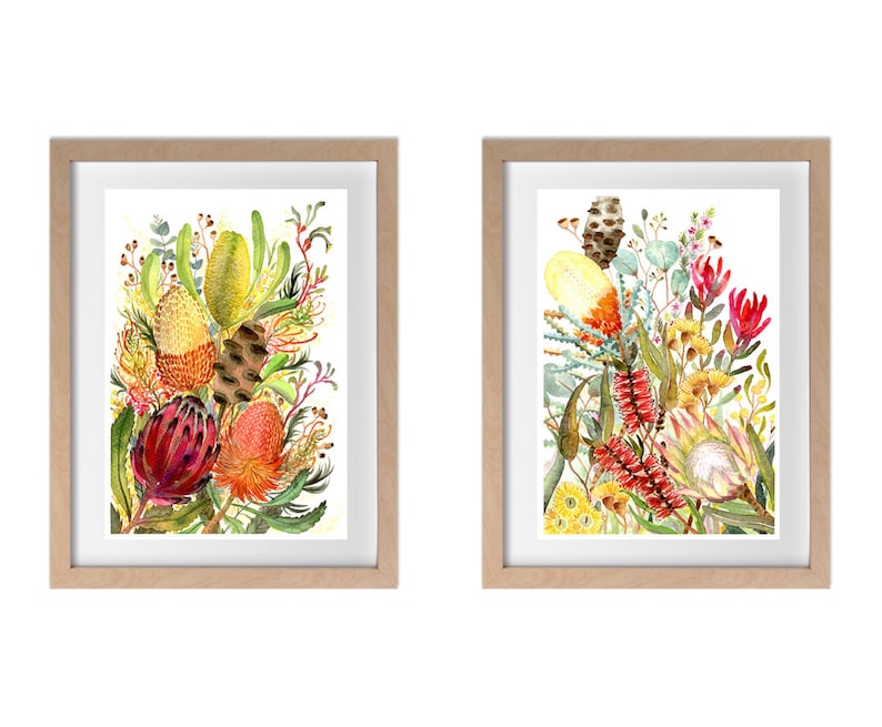 Australian Native Flower Art Prints Aussie Flora Wall Art Set - Etsy ...