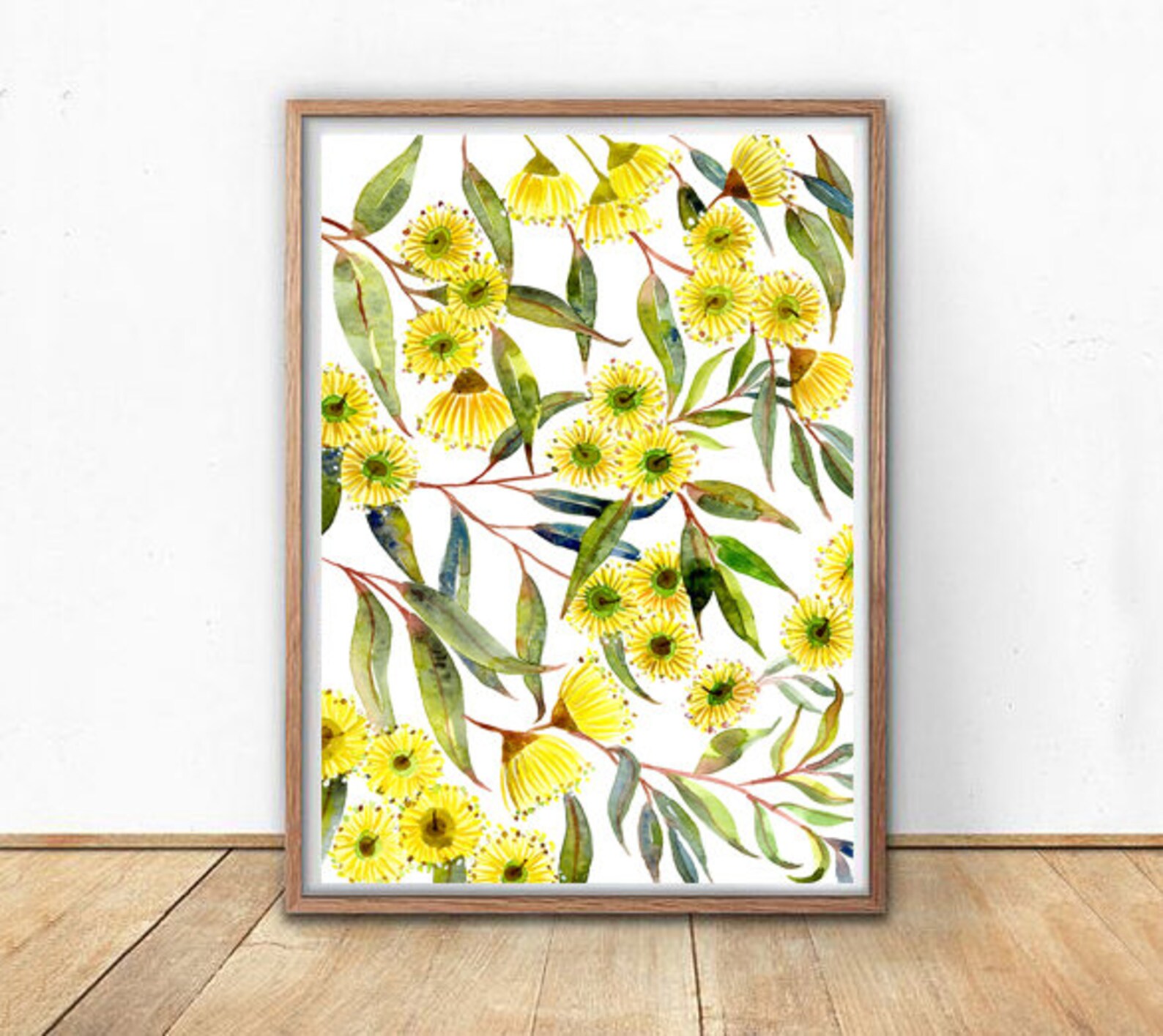 Yellow Gum Blossom Art Print Australian Native Flowers | Etsy
