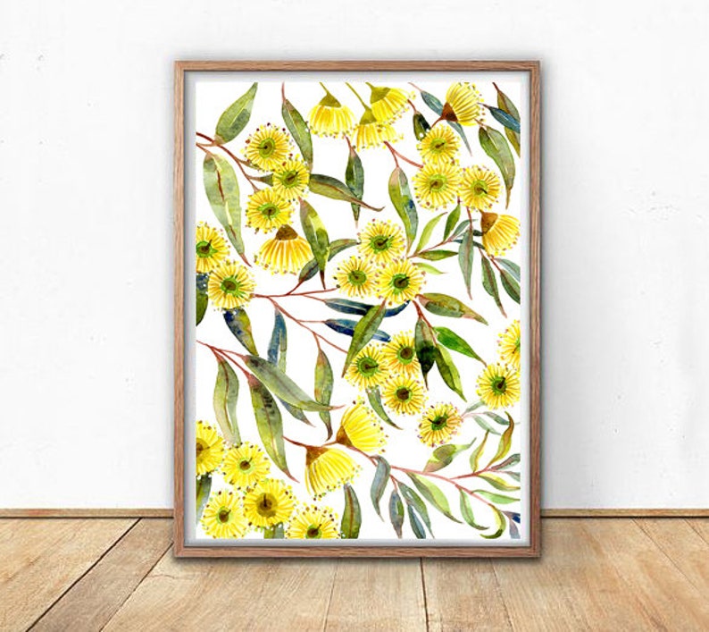Yellow Gum Blossom Art Print Australian Native Flowers - Etsy