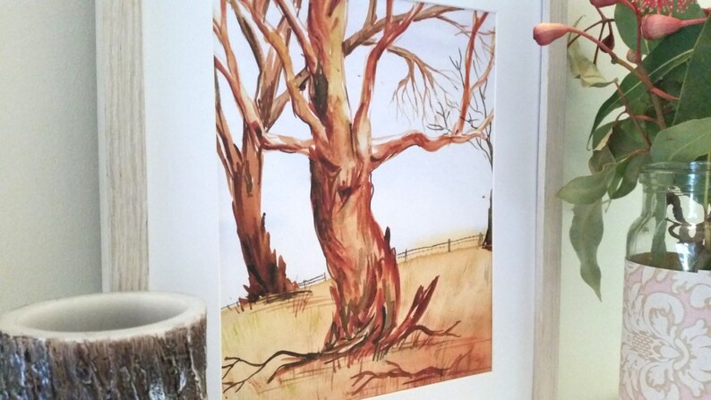 Gumtree Watercolour Art Print Wall Print Australian - Etsy Australia