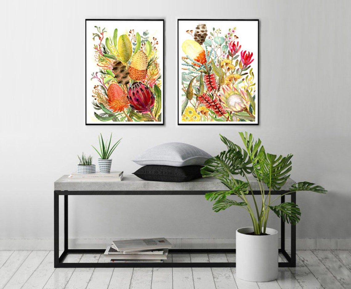 Australian Native Flower Art Prints Aussie Flora Wall Art Set - Etsy ...