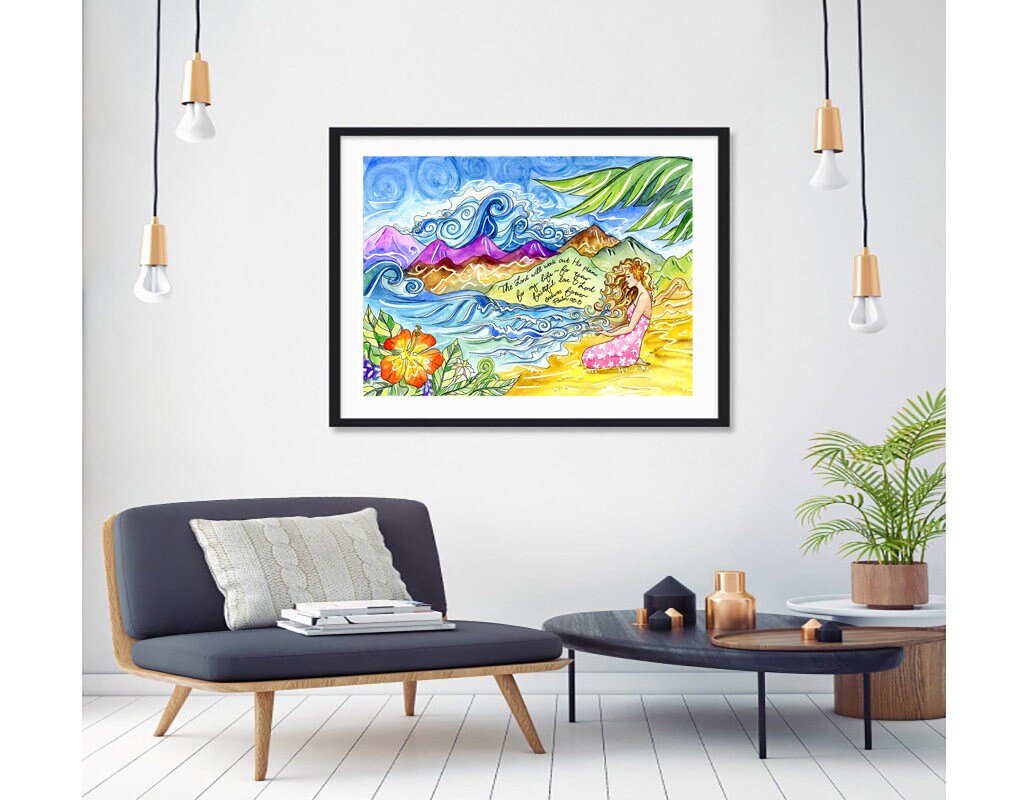 Psalms Bible Quote Tropical Art Print Psalm 138:8 the Lord - Etsy