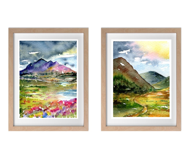 Scotland Landscape Art Prints, Scottish Highlands Wall Art, Set of 2 ...