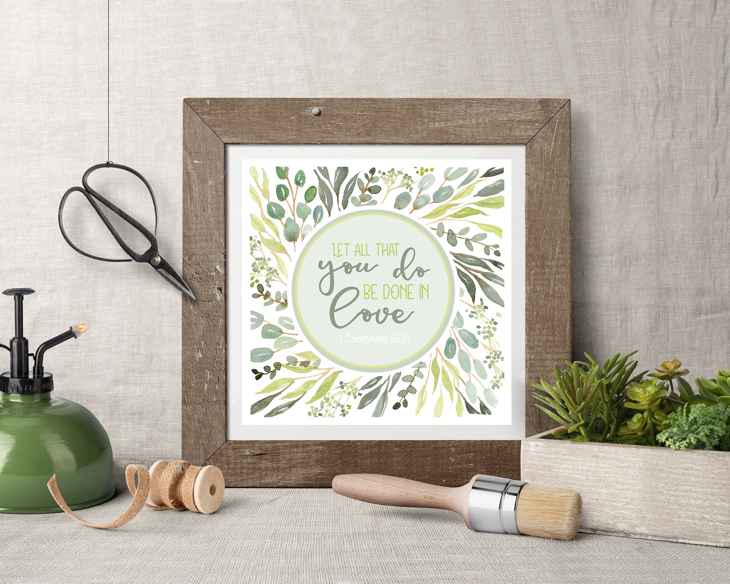 Bible Verse Art Print Let all that you do be done in Love | Etsy