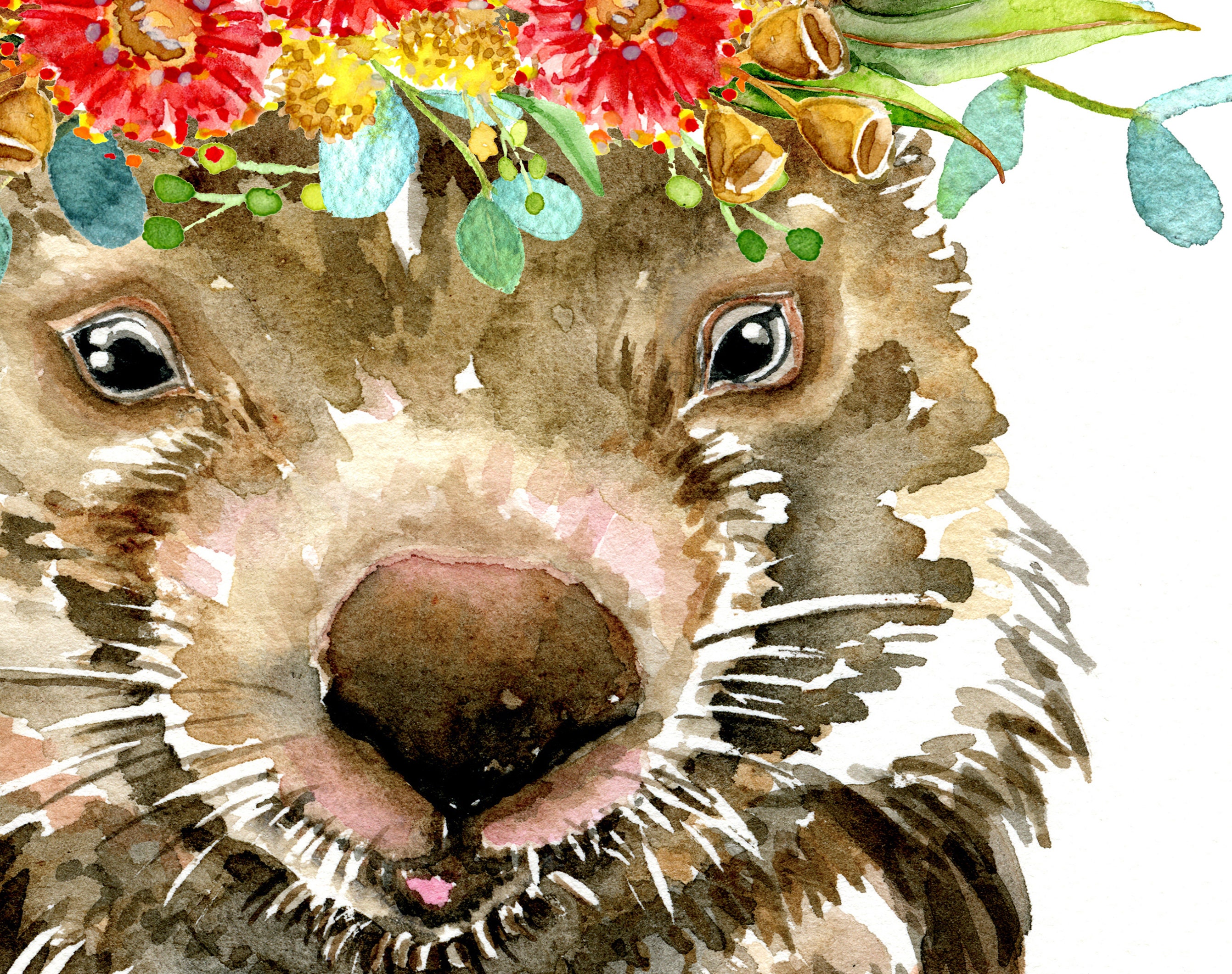 Australian Native Animals With Flower Crowns Art Prints Set - Etsy ...