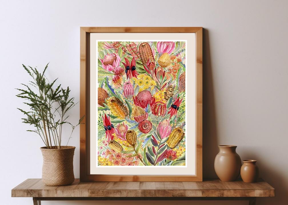 Australian Native Flowers Art Print, Flora Poster Wall Art, Modern ...