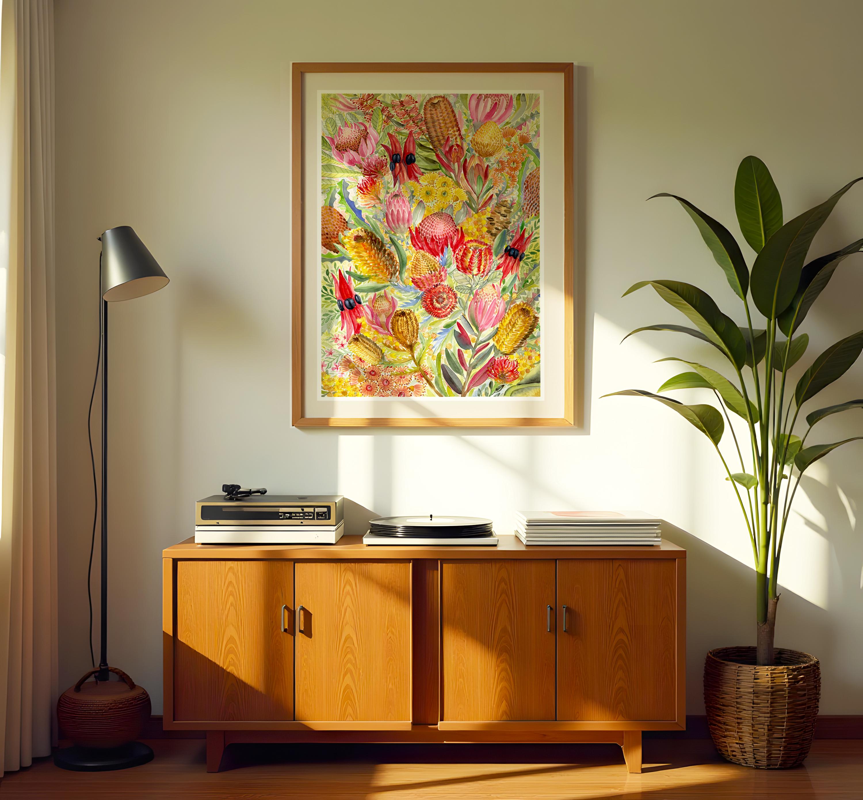 Australian Native Flowers Art Print, Flora Poster Wall Art, Modern ...