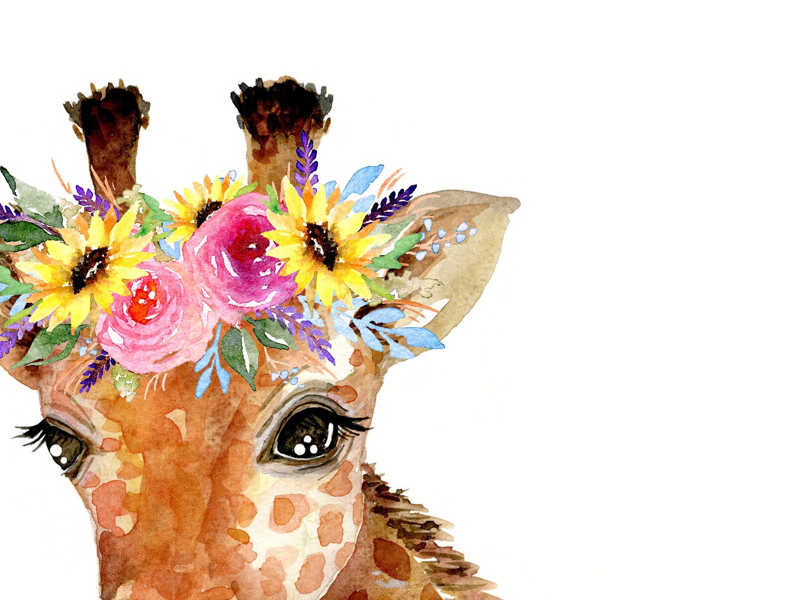 Animal Nursery Art Prints / Giraffe Koala Fox With Flower | Etsy