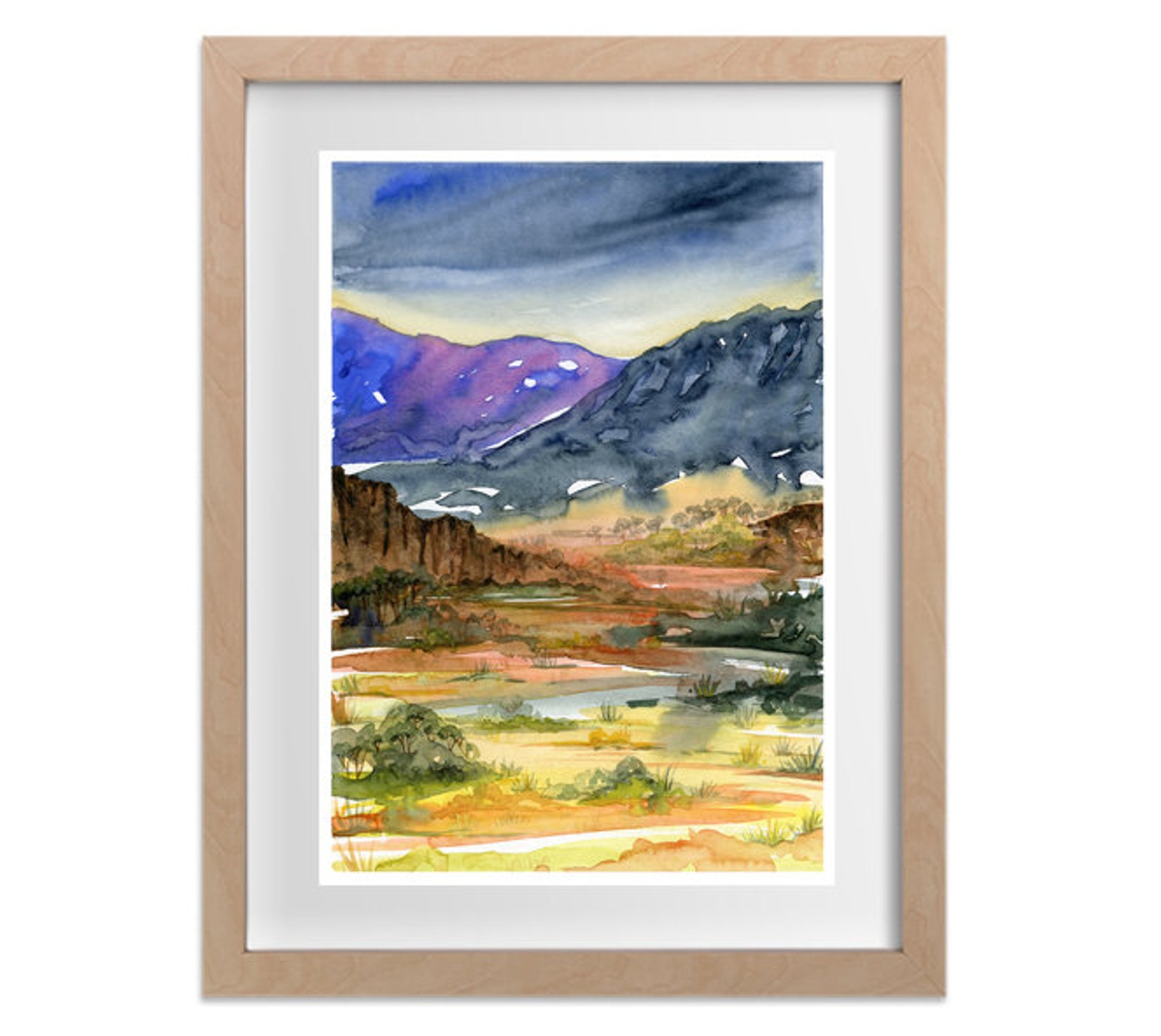 Australian Outback Watercolour Print. Modern Landscape Art Print ...