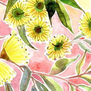 Australian Gum Blossom Art Prints, Aussie Flora Wall Art, Set of 2 ...