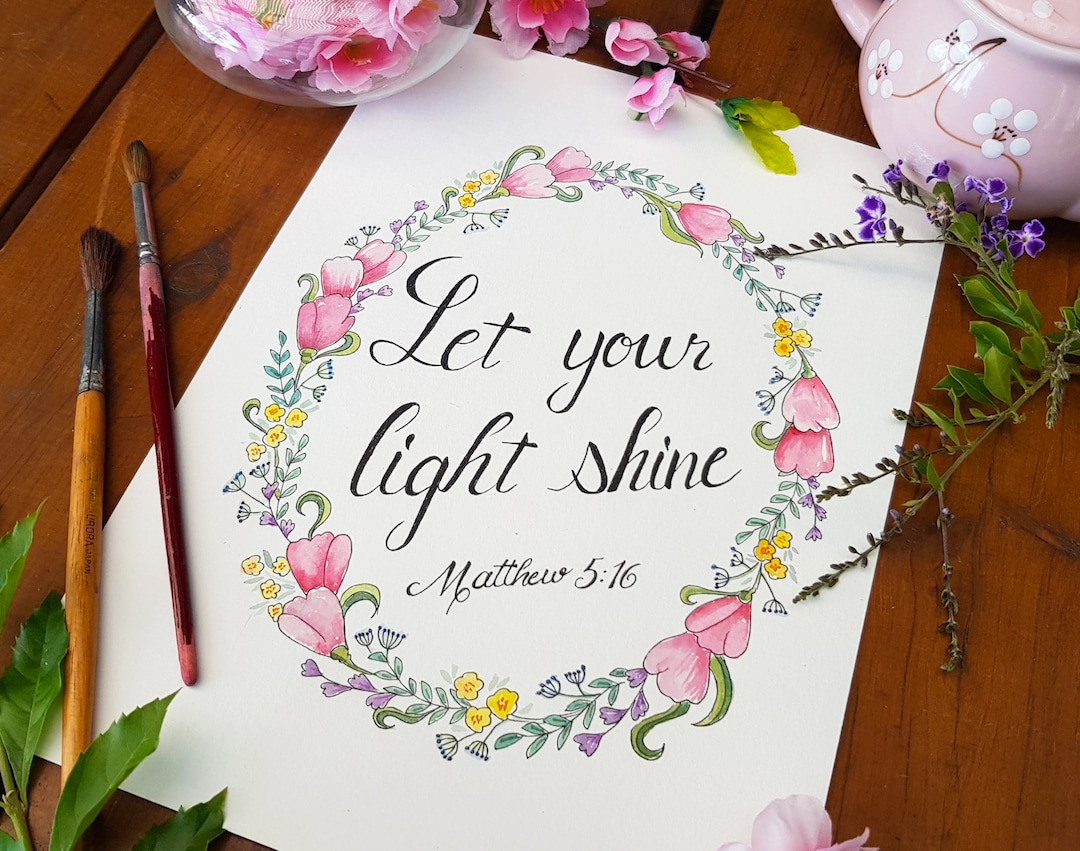 Let Your Light Shine Original Watercolour Painting, Matthew 5:16 Bible ...