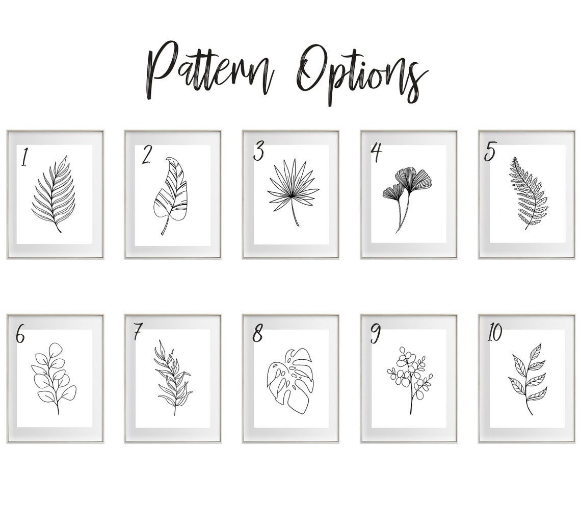 Leaf Line Art Print Modern Drawing Choice of 10 Designs - Etsy