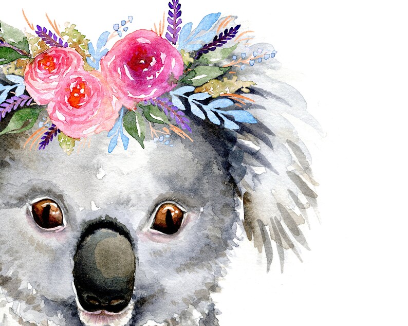 Australian Native Animals With Pink Flower Crowns Art Prints - Etsy ...