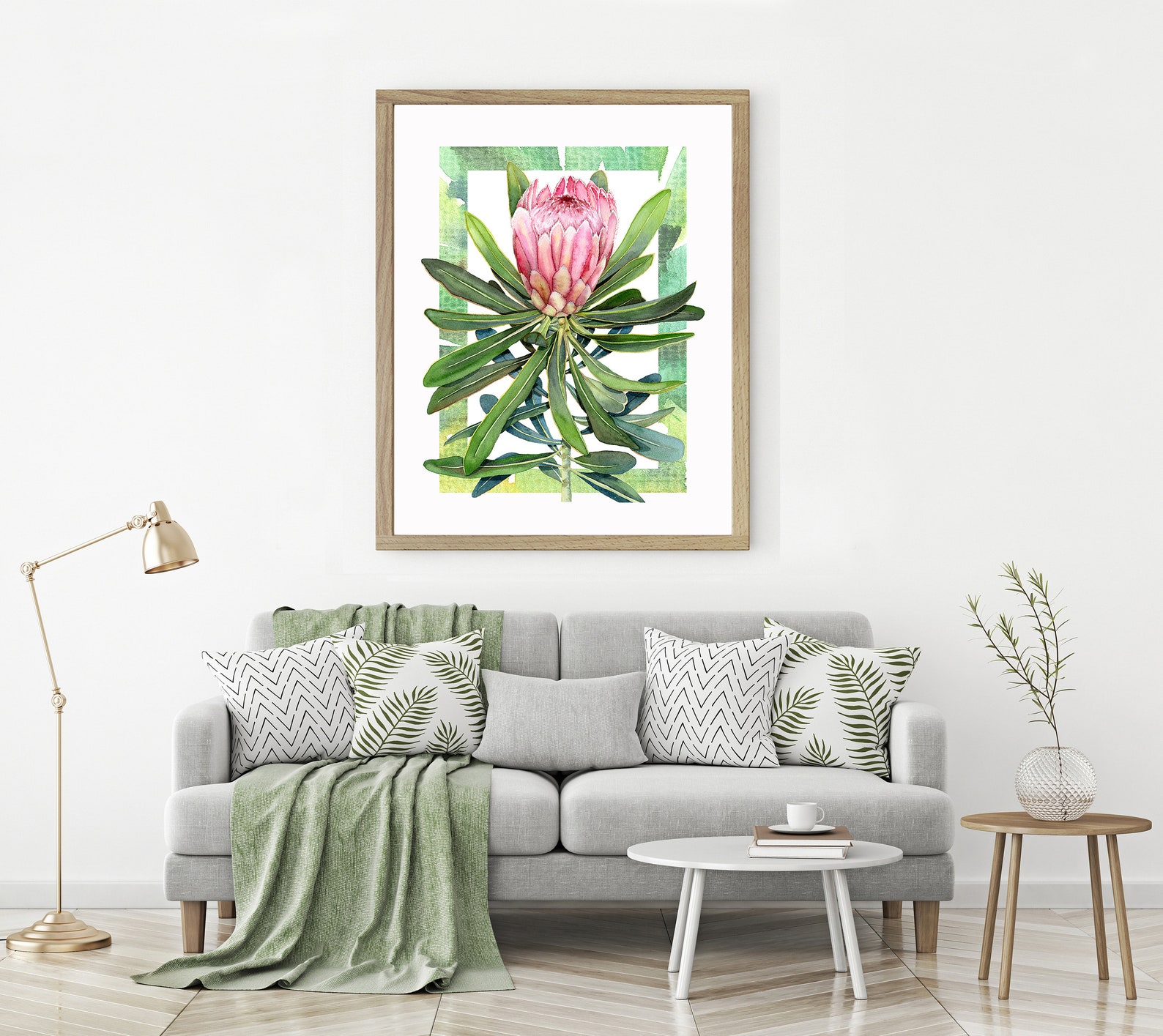 Protea Art Print Native Flower Painting Australiana - Etsy Australia