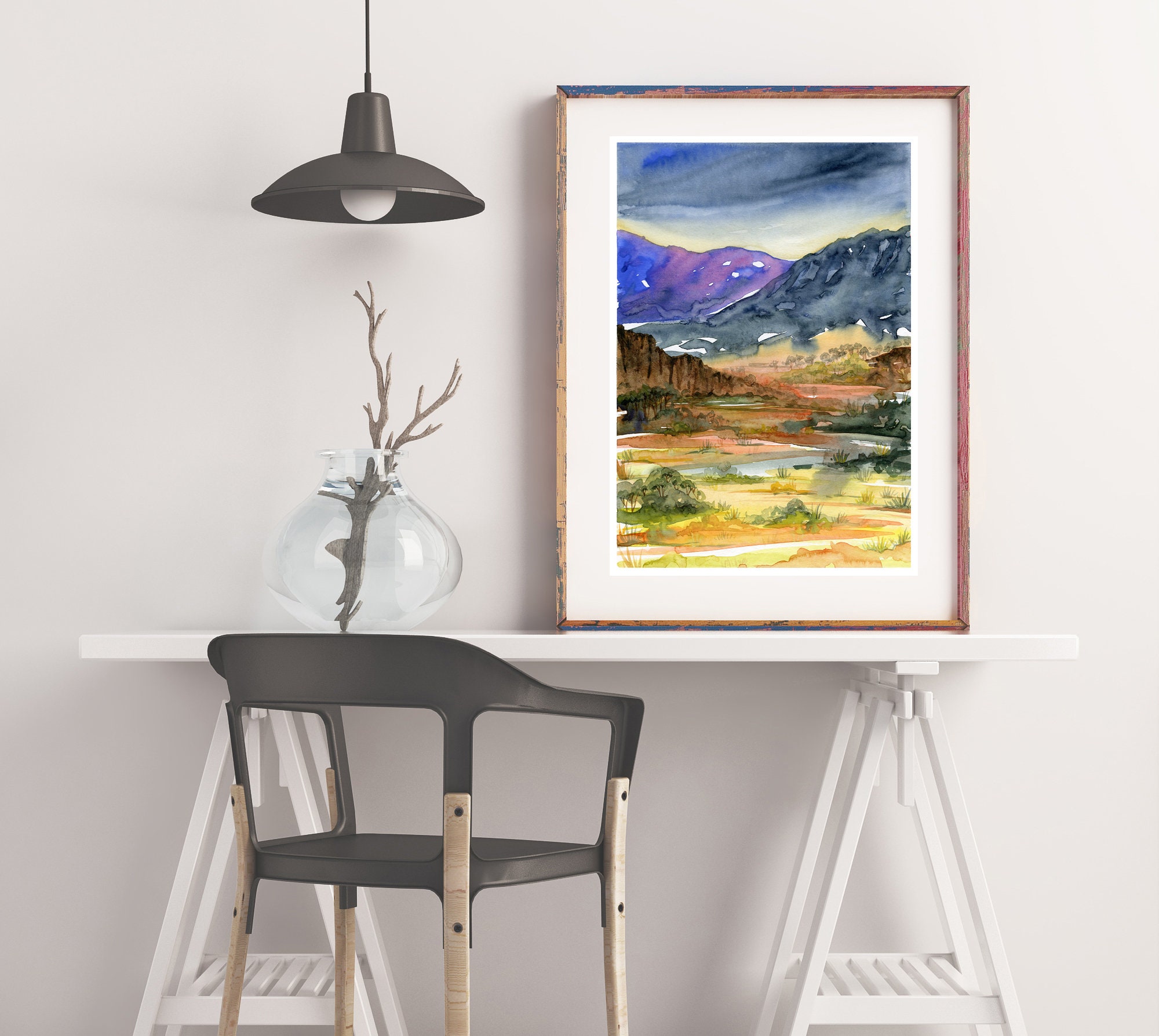 Australian Outback Watercolour Print. Modern Landscape Art - Etsy