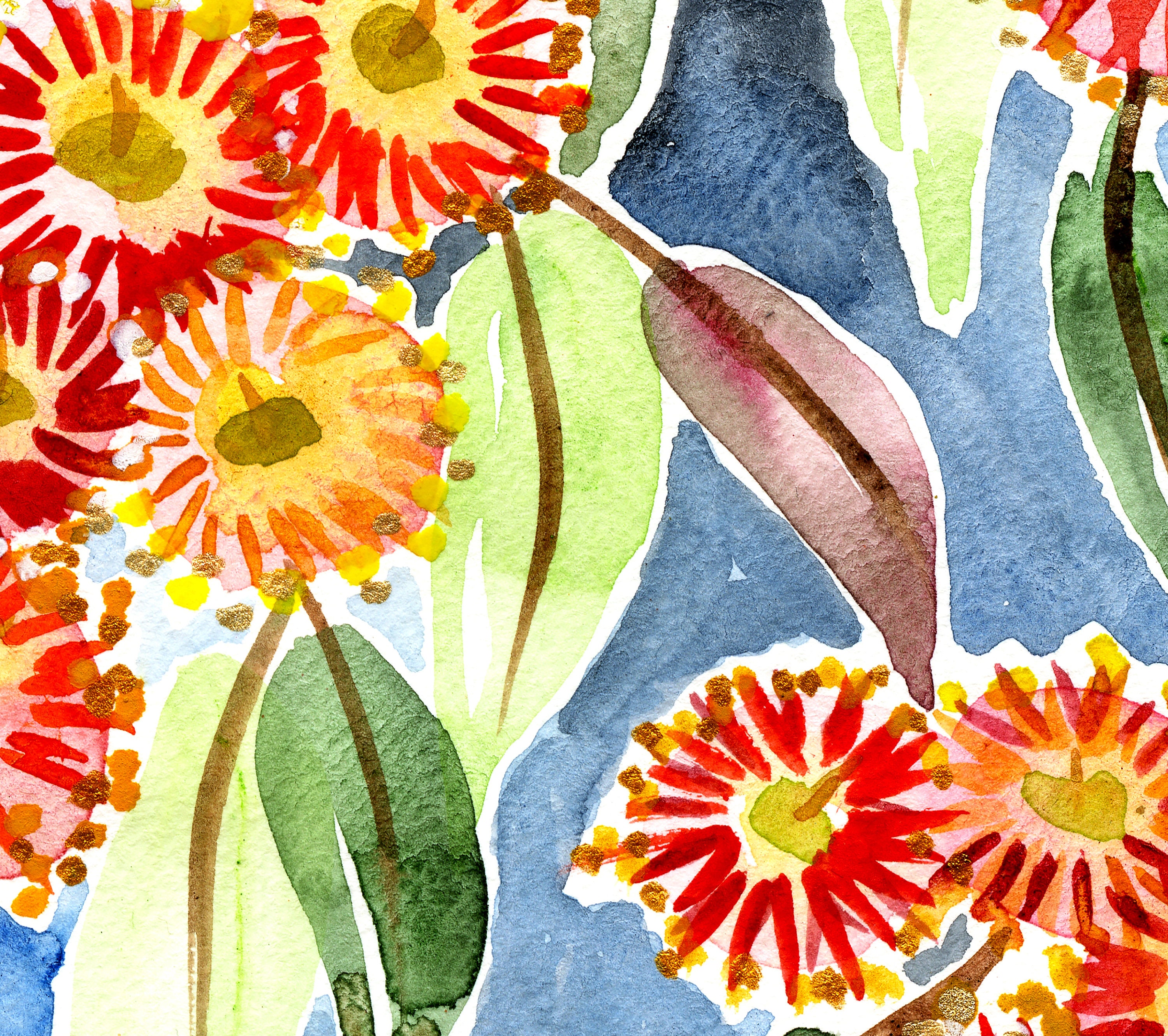 Red Gum Blossom Art Print Australian Native Flowers - Etsy