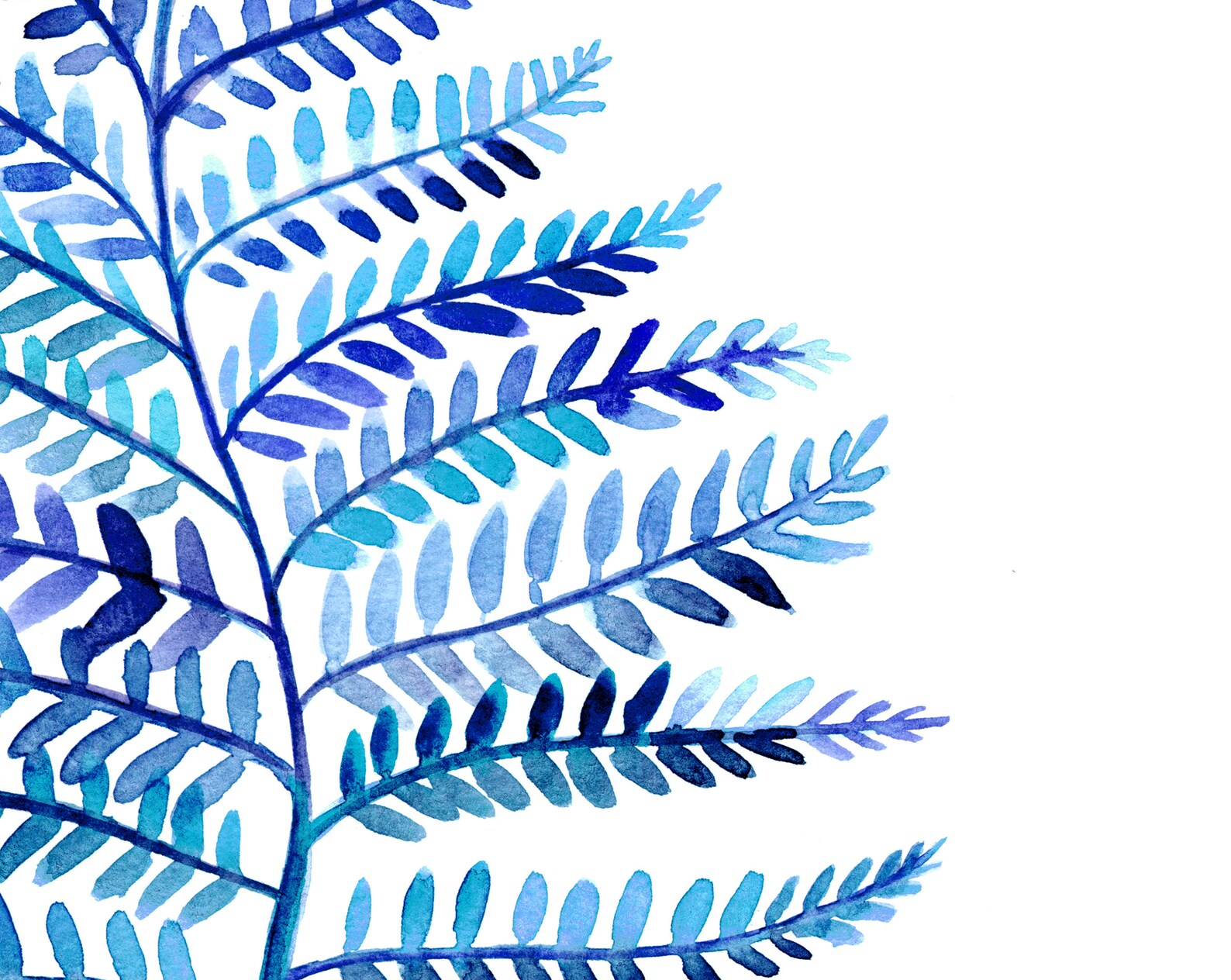 Blue Leaf Watercolour Art Prints / Set of 3 / Natural Leaves - Etsy ...