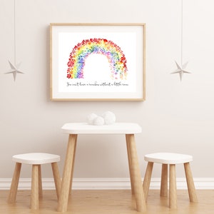Rainbow Art Print, Colourful Flowers Watercolour Painting, You Can't ...