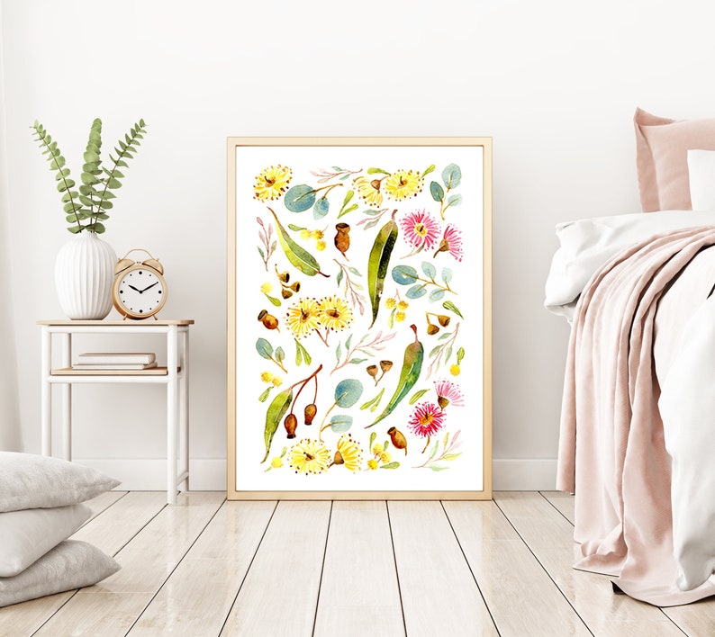 Australian Natives Art Print, Aussie Flowers Watercolour Painting ...