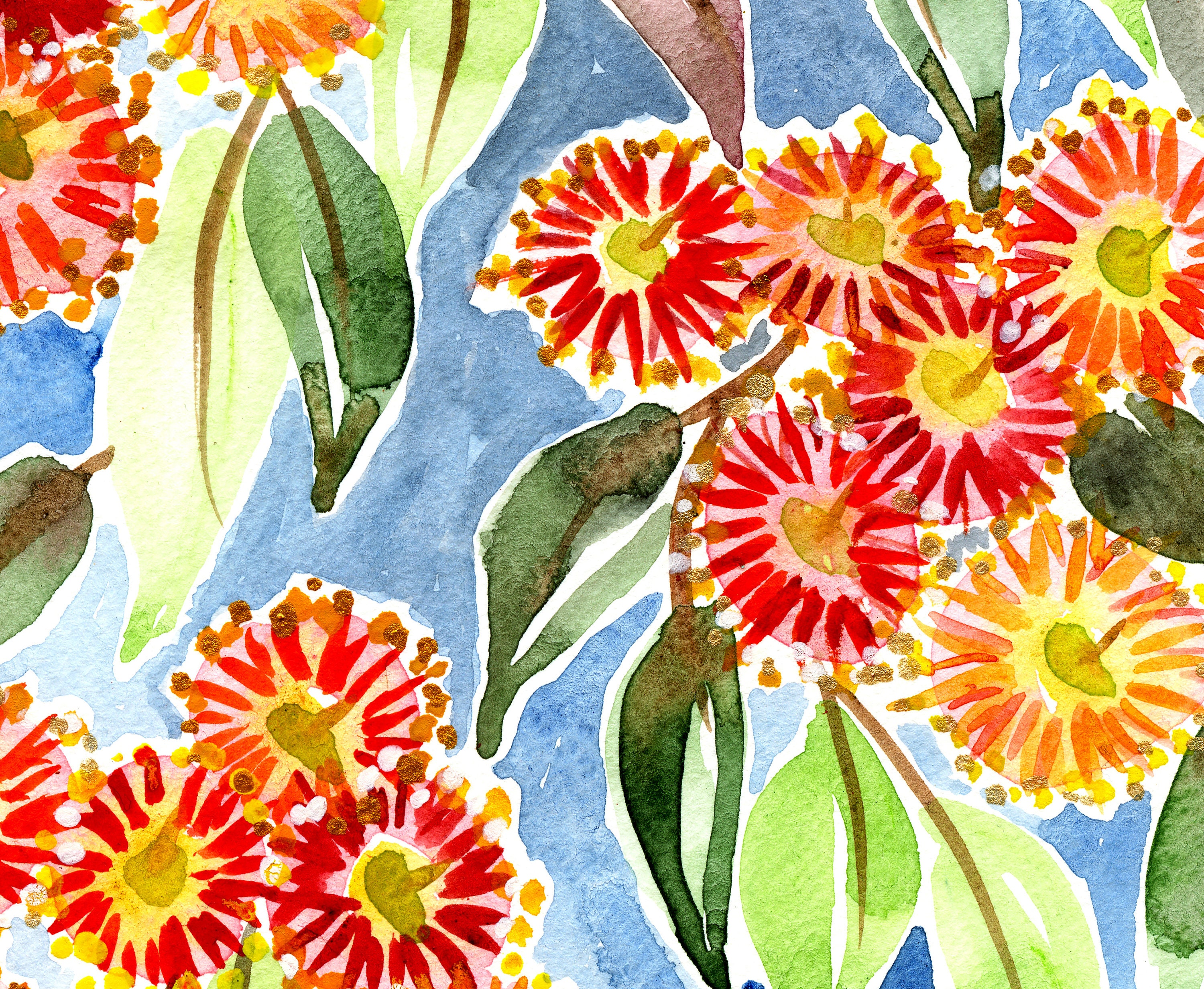 Australian Gum Blossom Art Prints Aussie Flora Wall Art Set - Etsy ...