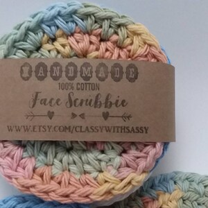 Face Scrubbies - Cotton Face Scrubbies - 100% Cotton - Crocheted Face ...
