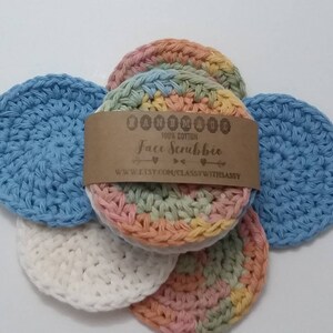 Face Scrubbies - Cotton Face Scrubbies - 100% Cotton - Crocheted Face ...