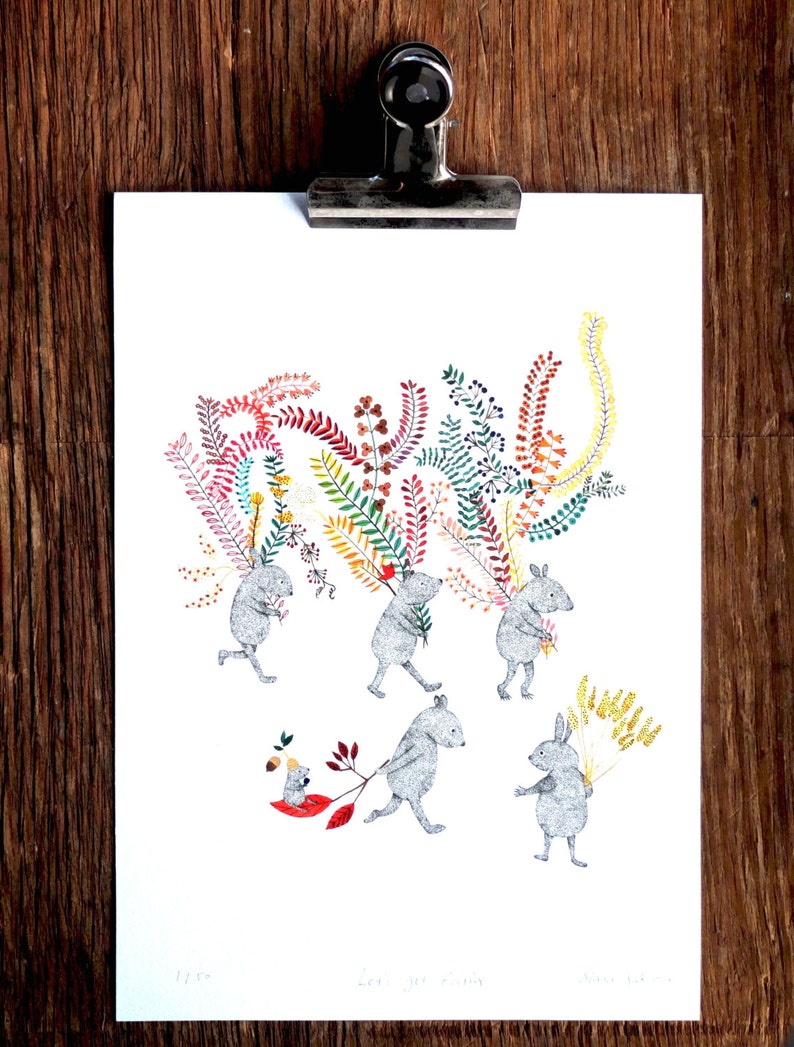 Let's Get Festive Limited Edition A4 Size Giclee Art Print, Signed and ...