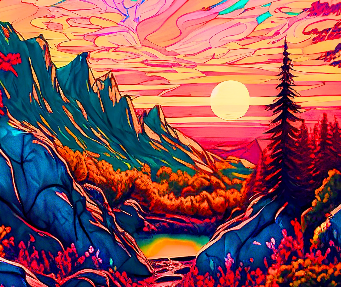 Blacklight Backdrop "morning Forest" Psychedelic Trippy UV Reactive ...