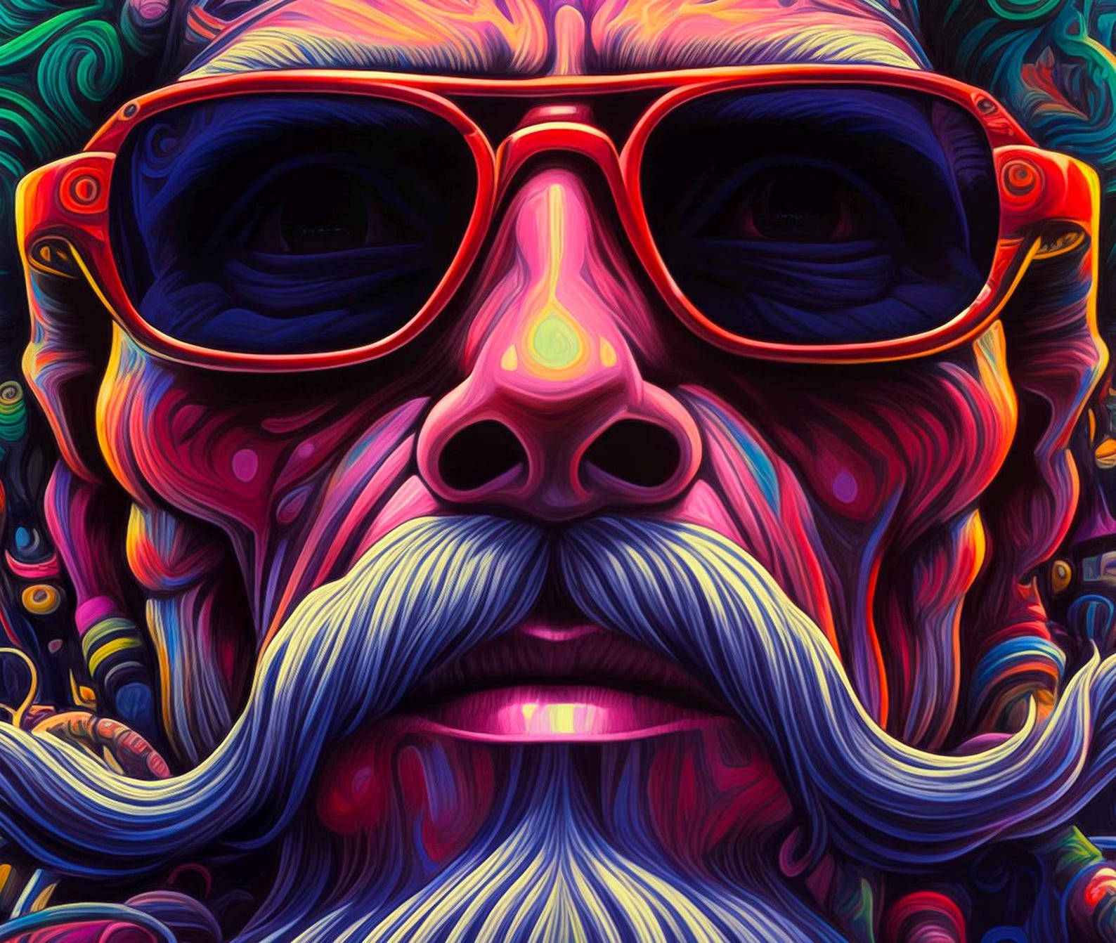 UV Backdrop «hippie Voyager» - Psychedelic Black Light Trippy Psy Acid ...