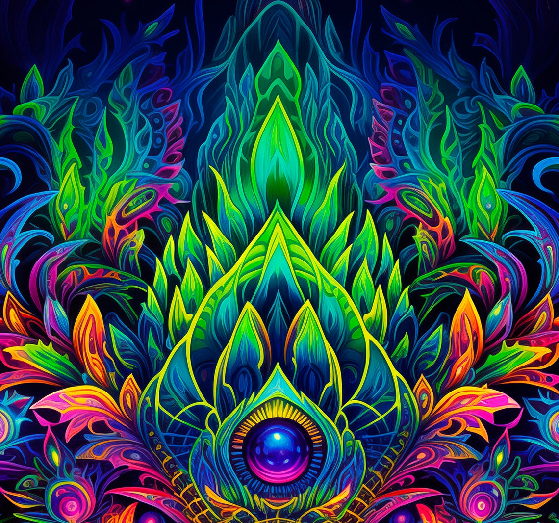 UV Tapestry "in Depth" - Black Light Trippy Uv Glow Psychedelic ...