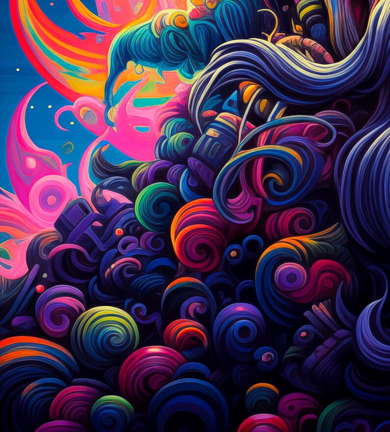 UV Backdrop «hippie Voyager» - Psychedelic Black Light Trippy Psy Acid ...