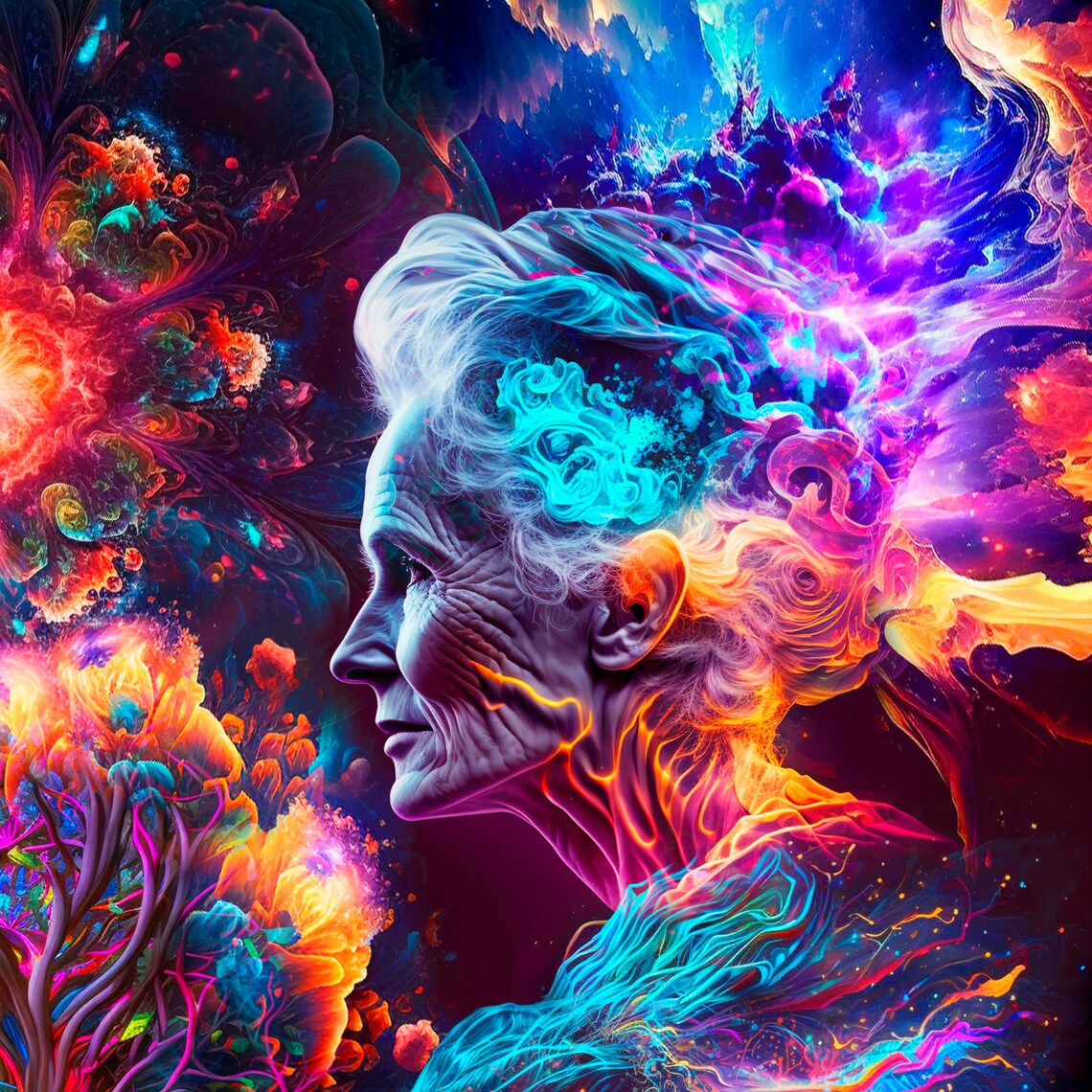 Trippy Backdrop lineage UV Active Blacklight Psychedelic Tapestry Glow ...